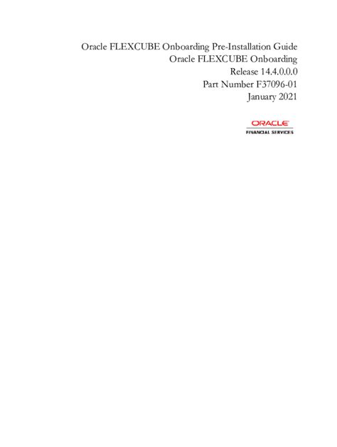Fillable Online Oracle Flexcube Onboarding Pre Installation Guide Fax Email Print Pdffiller