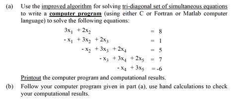 Solved X1 A Use The Improved Algorithm For Solving