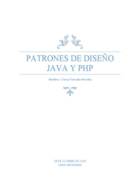 Tarea Php Y Java Pdf Patrón De Diseño De Software Java Lenguaje