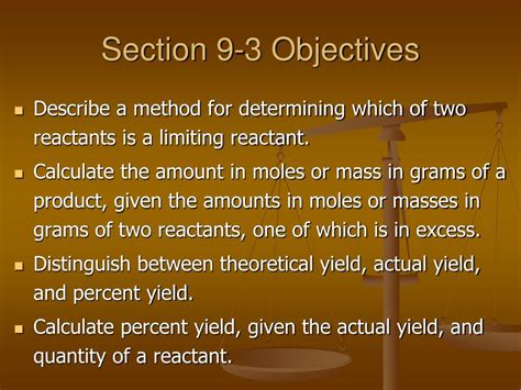 PPT Section Limiting Reactants And Percent Yield PowerPoint Presentation ID