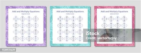 추가 하 고 곱하기 수식 수학 퍼즐 수학 교육 게임입니다 벡터 일러스트입니다 수학 공식에 대한 스톡 벡터 아트 및 기타 이미지