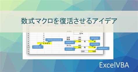 シート上の数式マクロをvbaで復活させるアイデア 教えて!excelvba シート上の数式マクロをvbaで復活させるアイデア 教えて!excelvba