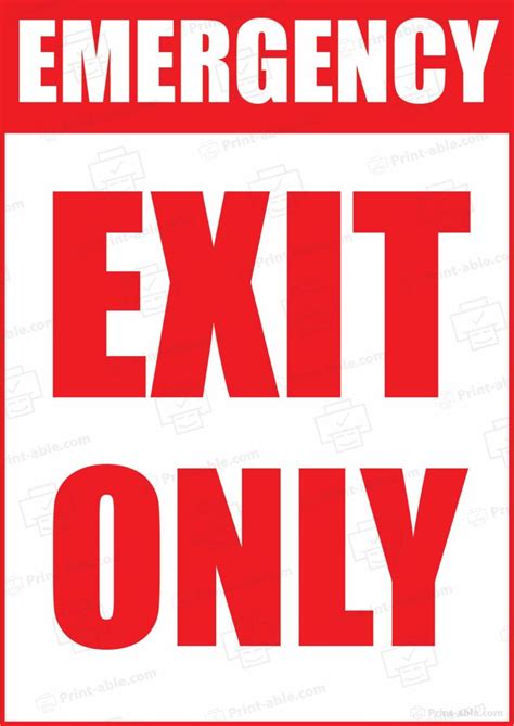 11 Free Exit Sign Printable PRINT ABLE