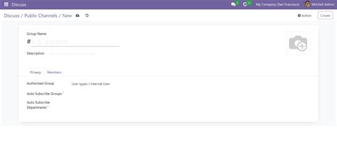 How To Create New Channels In Odoo Discuss App Odoo V Community Edition Book