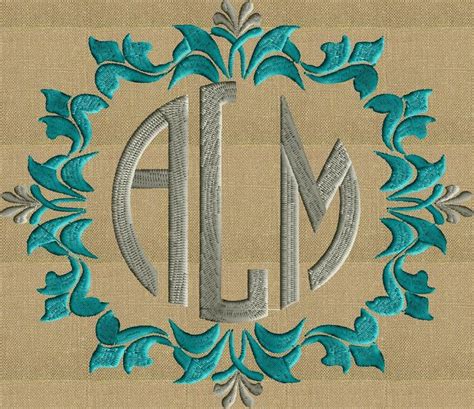 Anastasia Scroll Floral Font Frame Monogram Embroidery Design Font Not Included Instant Download