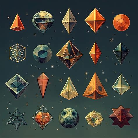 Premium Ai Image Pattern Platonic Solids