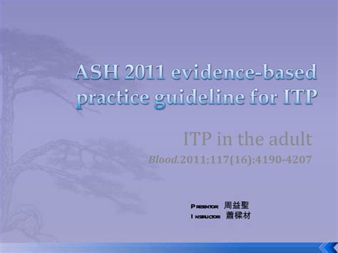 Itp Ash Guideline Ppt