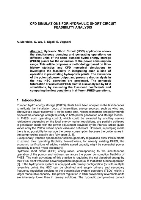 Pdf Cfd Simulation For Hydraulic Short Circuit Feasibility Analysis