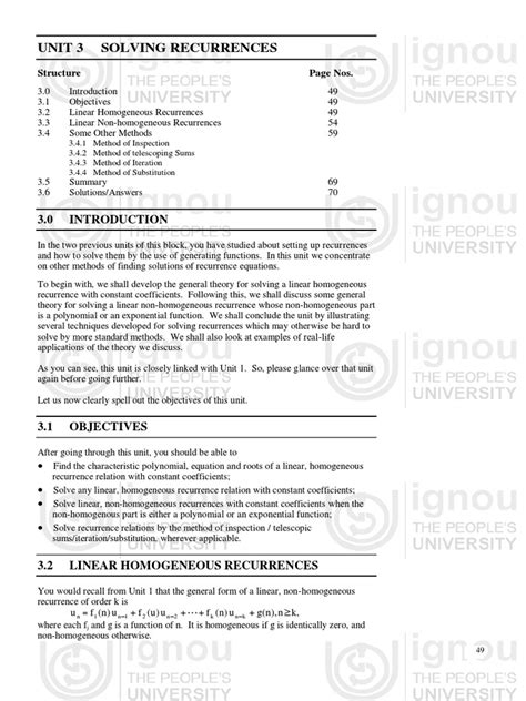 Unit 3 Solving Recurrences Pdf Recurrence Relation Mathematical Objects
