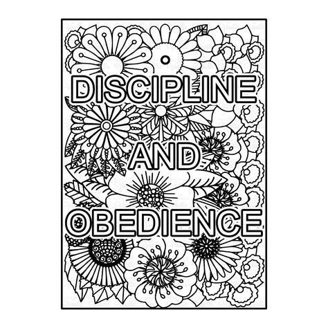 Discipline And Obedience Bdsm Bondage Colouring Art For Adults