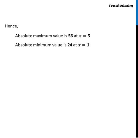 Example 27 Find Absolute Maximum Minimum Values Of Fx