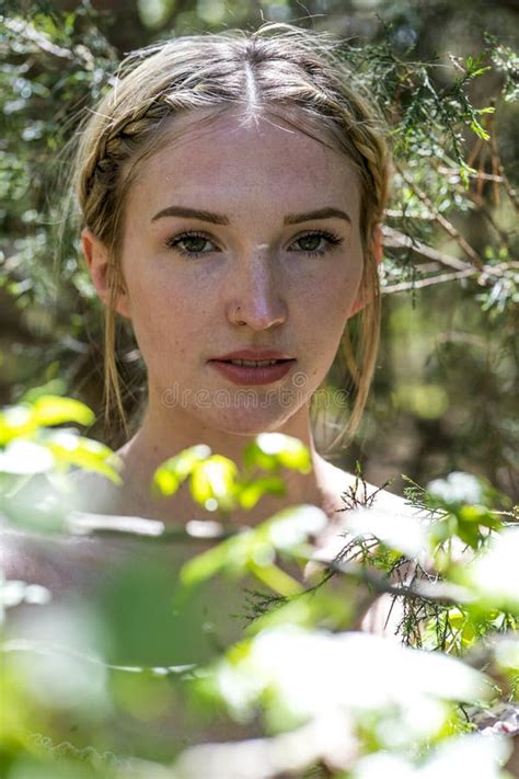 A Lovely Blonde Model Enjoys An Spring Day Outdoors Stock Photo Image Of Lovely Blonde