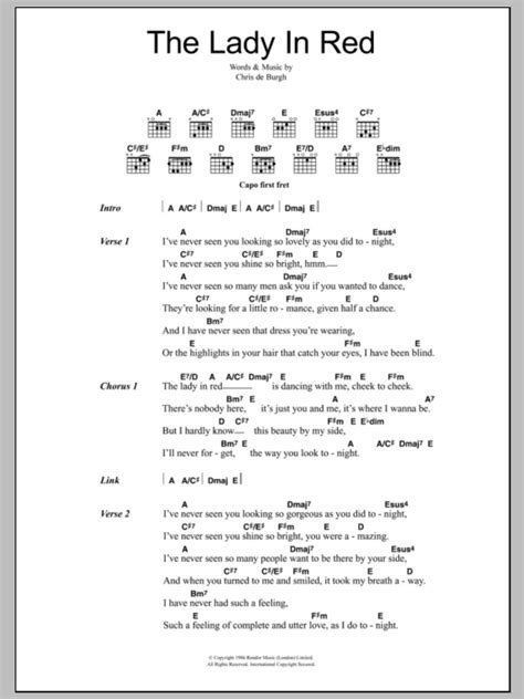 The Lady In Red Sheet Music Direct