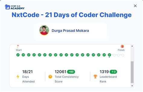 Durga Prasad Mokara On Linkedin Nxtcode Nxtwave Ccbp Ccbpaccademy