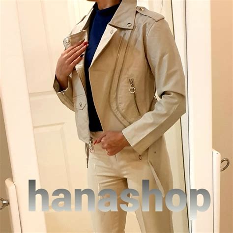 خرید و قیمت کت چرم کرم زنانه از غرفه Hanashopp