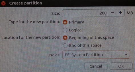 Exemplary Partitioning Settings For The EFI Partition Download Scientific Diagram