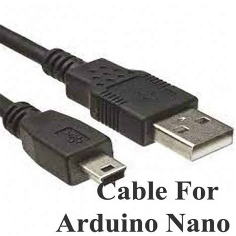 Buy Cable For Arduino Nano Usb A To Mini B Nickel Plated Connector 1 2 M Online In India From