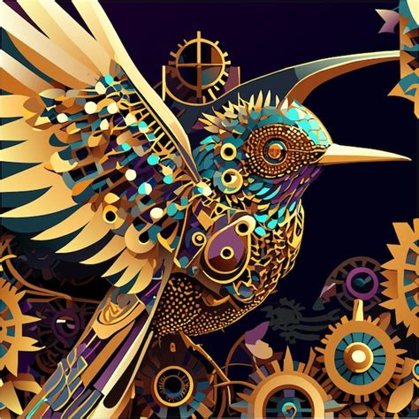 Premium Vector Art Of Precision Clockwork Hummingbird Design
