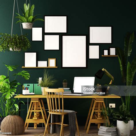 흰색 가기 책상 작업 공간 작업 배경 일 룸 구체적인 배경 3d 그림 3d 렌더링 인테리어 Destop 컴퓨터 화면으로 작업 공간을 위한 인테리어 디자인 3차원 형태에 대한