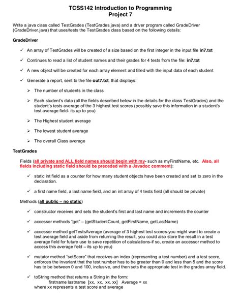 Tcss142 Introduction To Programming Project 7 Write A