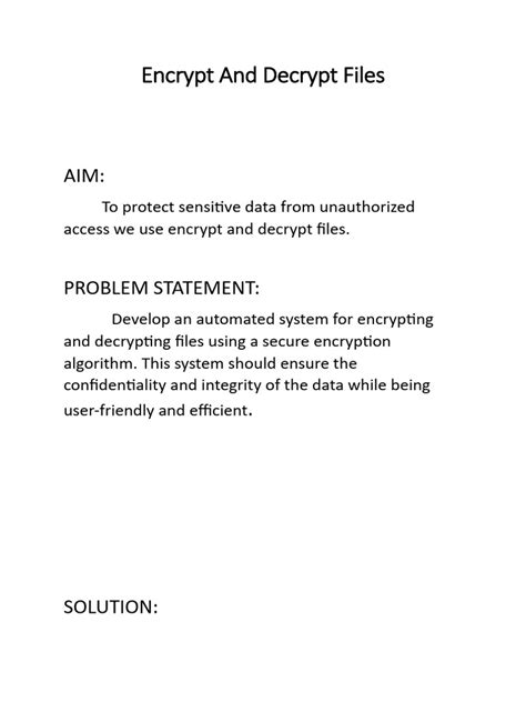 Encrypt And Decrypt Files Pdf