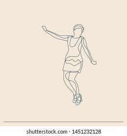 Isolated Sketch Lines Girl Jumping Stock Vector Royalty Free 1451232128 Shutterstock