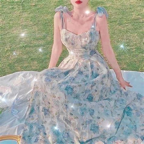 ستايل بنات كيوت 🍓🍓 Floral Slip Dress Fairy Dress Floral Dresses Long
