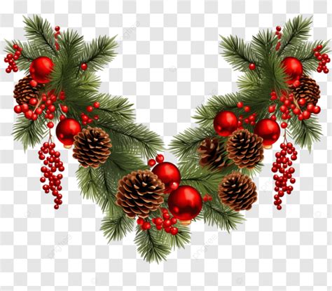 빨간색 싸구려 소나무와 베리 크리스마스 화환 크리스마스 화환 휴일 장식 솔방울과 딸기 Png 일러스트 및 이미지 에 대한 무료 다운로드 Pngtree