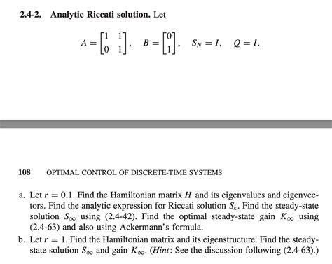 24 2 Analytic Riccati Solution Let 4 B Sn 1 Course Hero