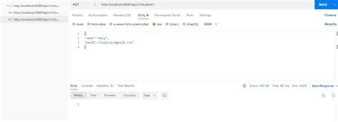 java postman put request doesn t update content but no error stack overflow