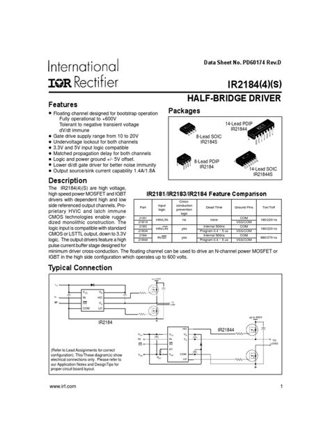 Ir2184 2 Pdf Logic Gate Electronic Engineering