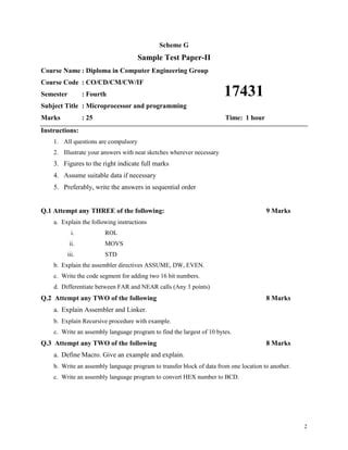 17431 Microprocessor Programming PDF Programming Languages Computing