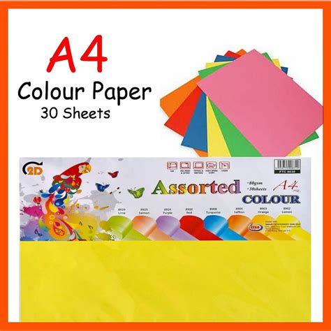 A Assorted Colour Paper Gsm Colour Mix Sheets Pack Shopee