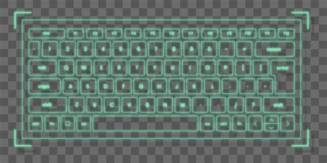 Neon Green Hologram Keyboard Png Download