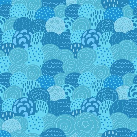 Premium Vector Abstract Sea Circles Seamless Pattern
