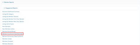 Member Counts As Of Specified Date Report MemberClicks Trade