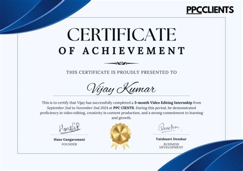 Successfully Completed A 3 Month Internship At Ppc Clients Sep 2 Nov