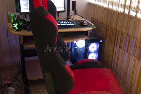 The System Unit Of A Modern Gaming Computer Gamer And Gamer S Place Stock Image Image Of Desk