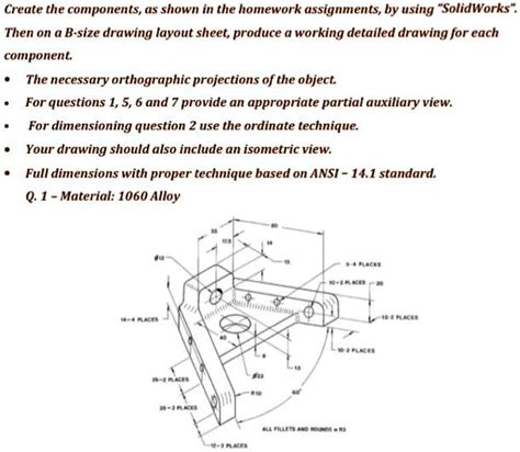 Solved Using Solidworks Create The Components As Shown In The