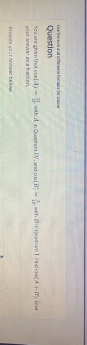 Solved Use The Sum And Difference Formula For Sine Question Chegg Com