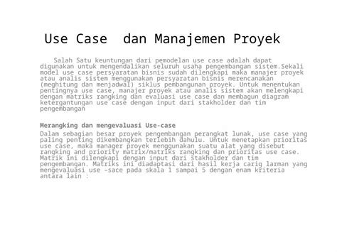 Ppt Use Case Dan Manajemen Proyek Dokumen Tips