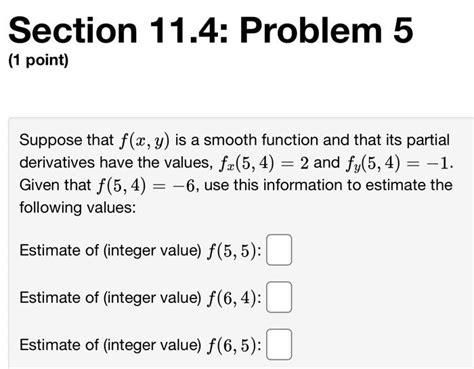 Solved Section 114 Problem 5 1 Point Suppose That Fxy