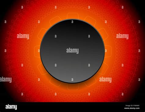Abstract Red Tech Background With Black Circle Stock Photo Alamy