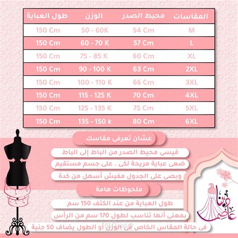 تصميم جدول مقاسات مستقل