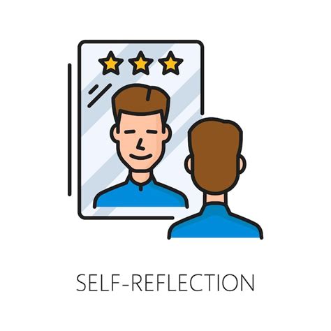 Premium Vector Self Reflection Psychological Disorder Linear Icon