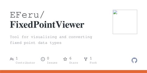 Github Eferufixedpointviewer Tool For Visualizing And Converting