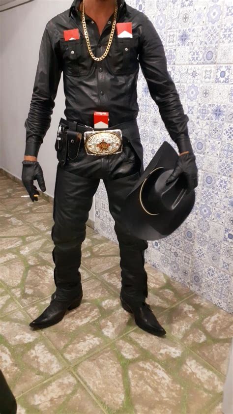 Cowboy Full Leather With Pants And Chaps Smoker Thisvid Com