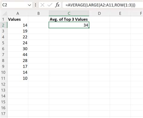 How To Calculate Average Of Top N Values In Excel