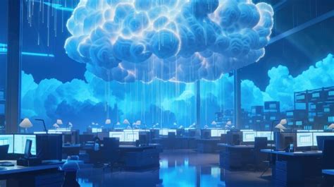 Cloud Computing Data Center Premium Ai Generated Image