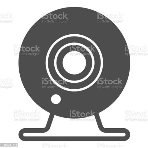 데스크톱 웹캠 디지털 카메라 Cctv 전면 캠 솔리드 아이콘 Cctv 개념 흰색 배경에 웹 캠 벡터 사인 모바일 개념 및 웹 디자인을위한 글리프 스타일 아이콘 벡터 그래픽